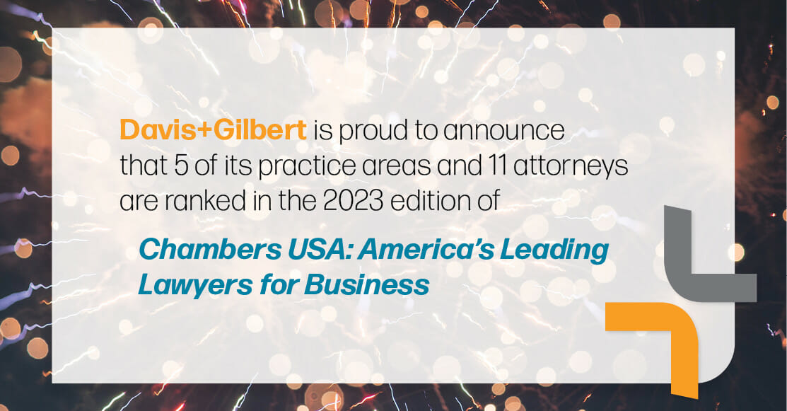 Davis+Gilbert Recognized in Chambers USA 2023 - Davis+Gilbert LLP